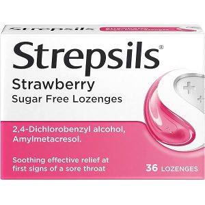 Strepsils Strawberry Sugar Free (36 Lozenges) - glamitup.pk